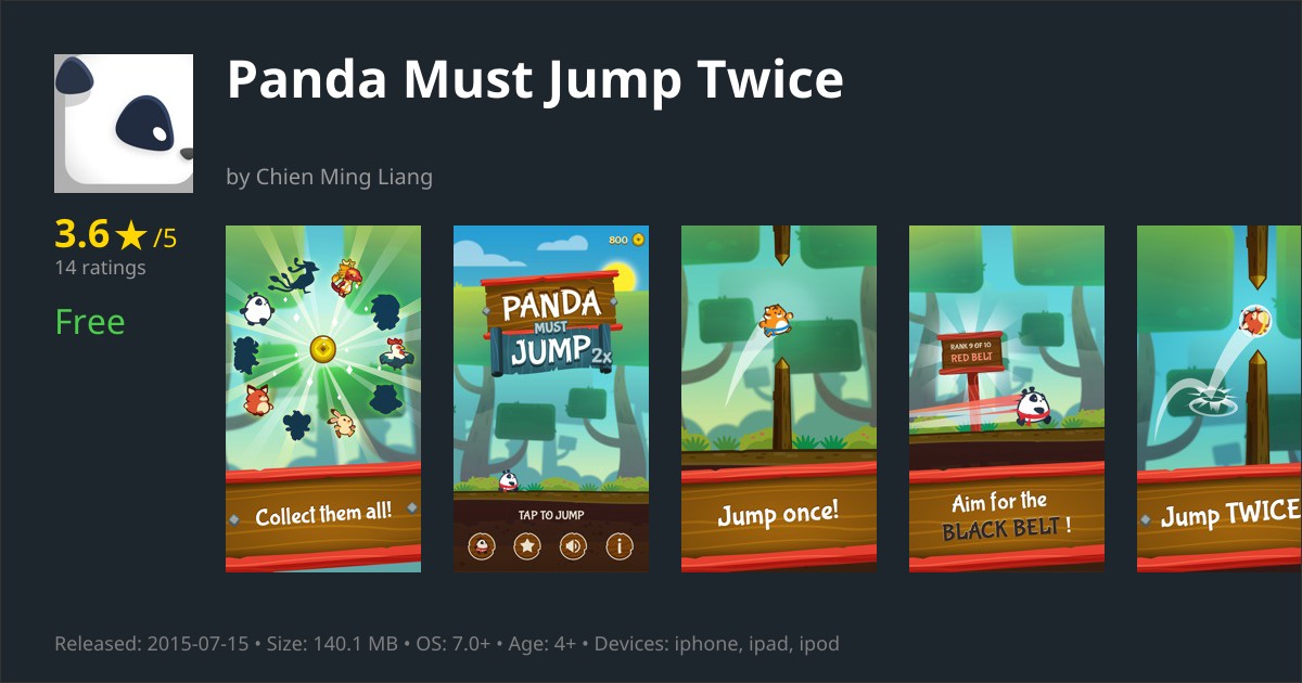 Panda Must Jump Twice - Panda Jumping Kung Fu Game
