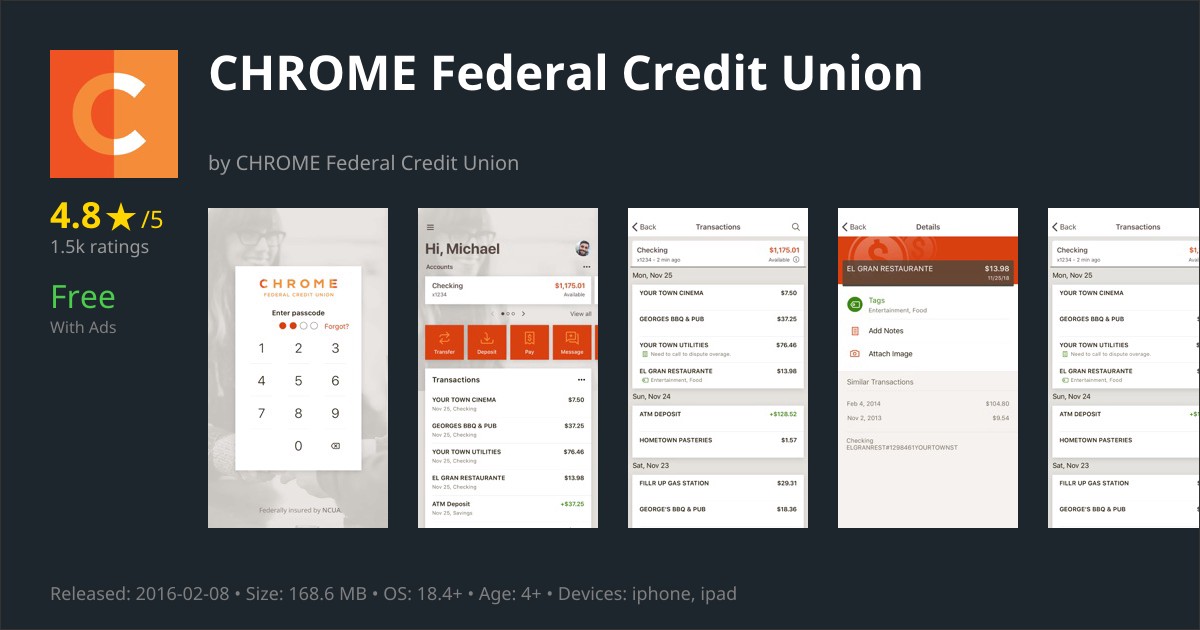CHROME Federal Credit Union App Reviews – Features, Alternatives & User ...