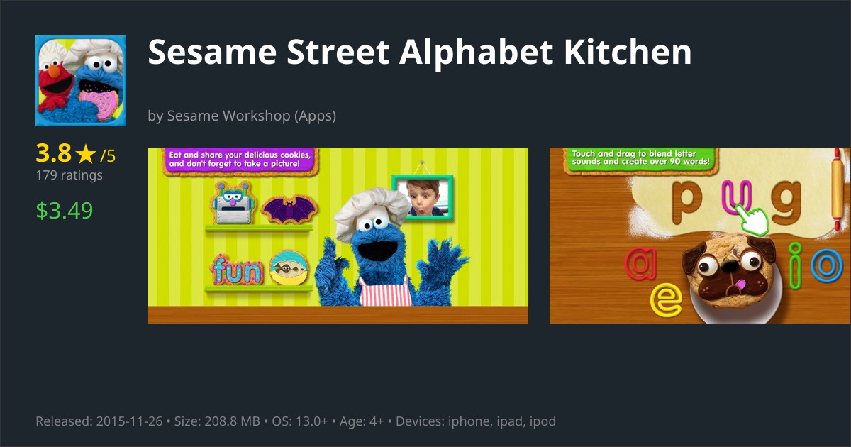 Sesame Street Alphabet Kitchen App Reviews – Features, Alternatives ...