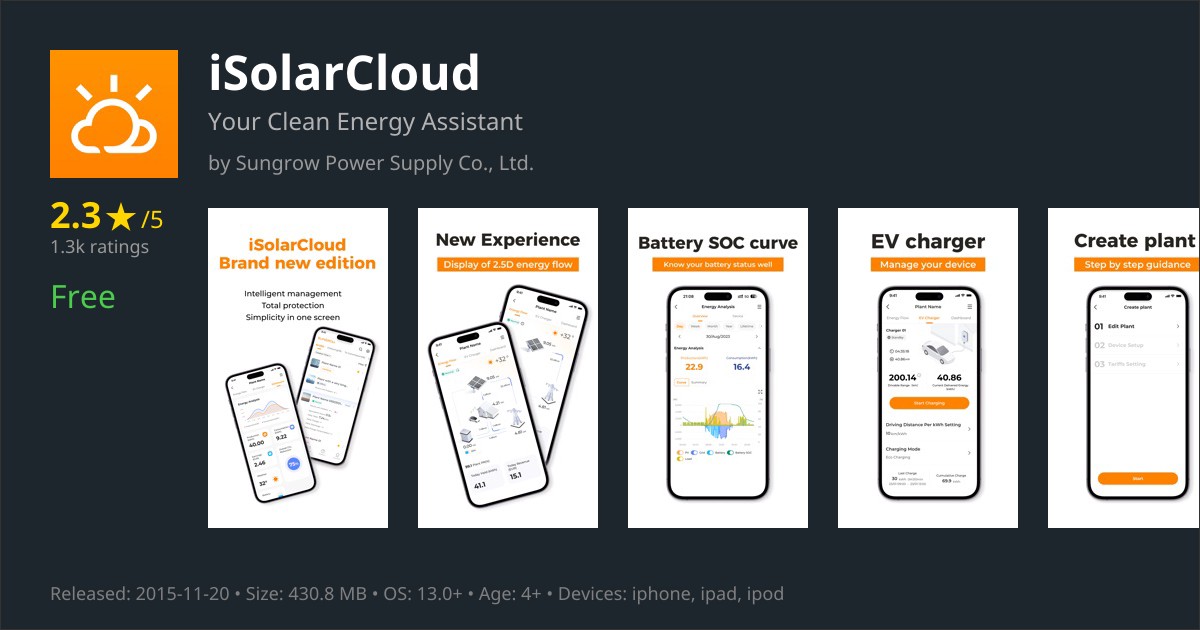 iSolarCloud App Reviews – Features, Alternatives & User Ratings