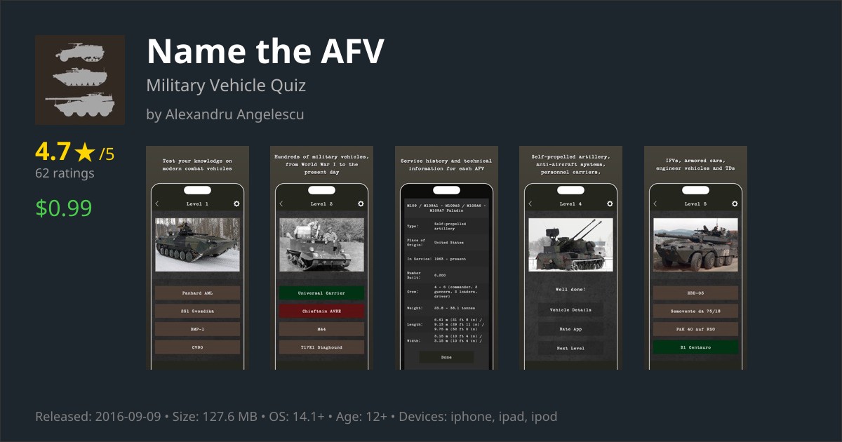Name the AFV - Military Vehicle Quiz Game