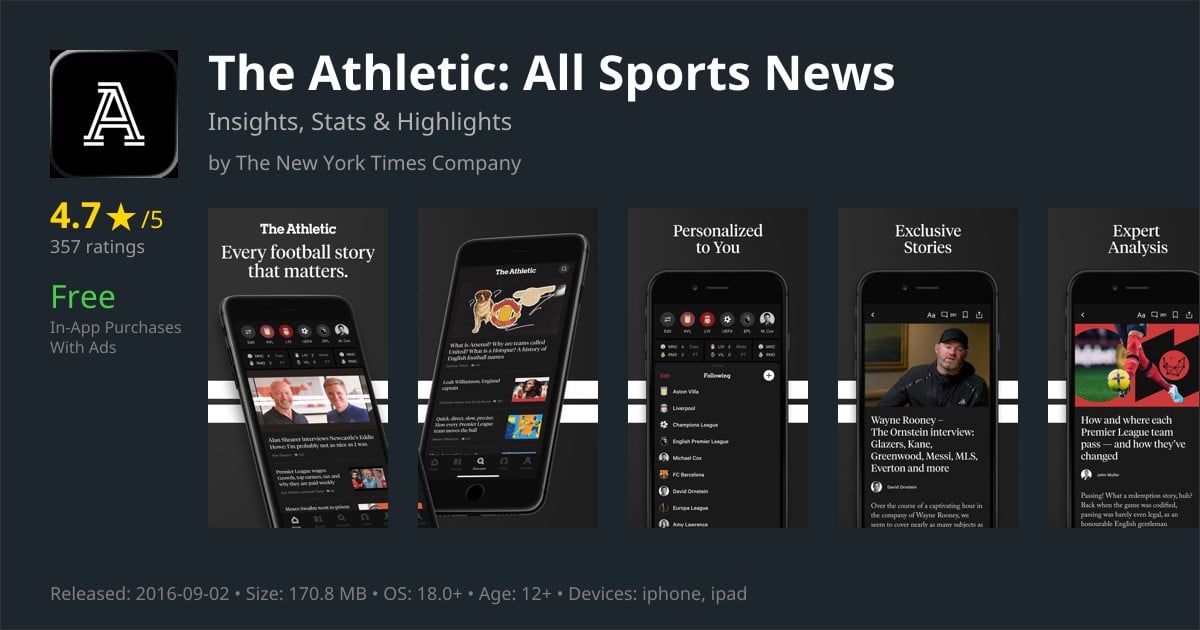The Athletic app for iPhone — Download