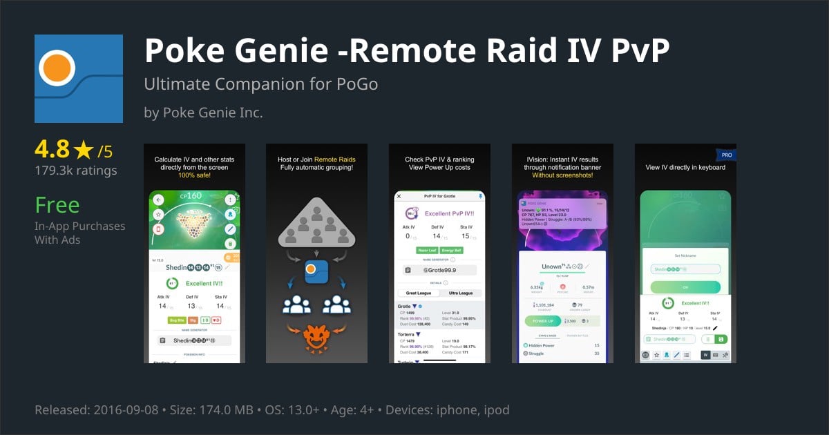 Poke Genie app for iPhone - Download