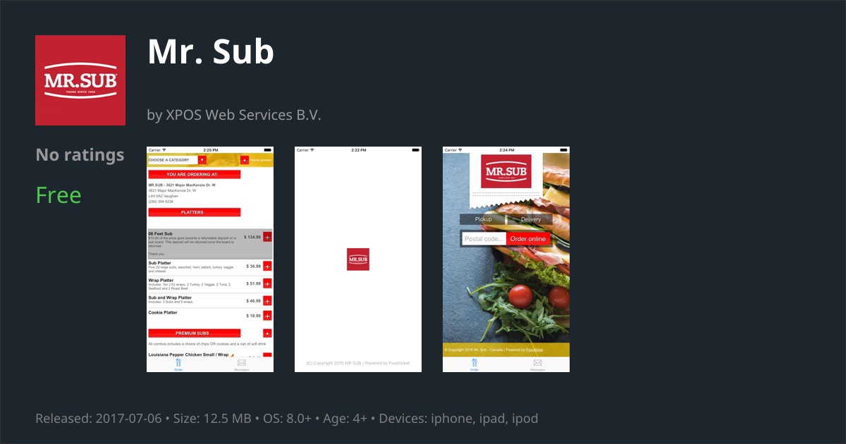 Mr. Sub - Order Subs & Food Delivery Canada