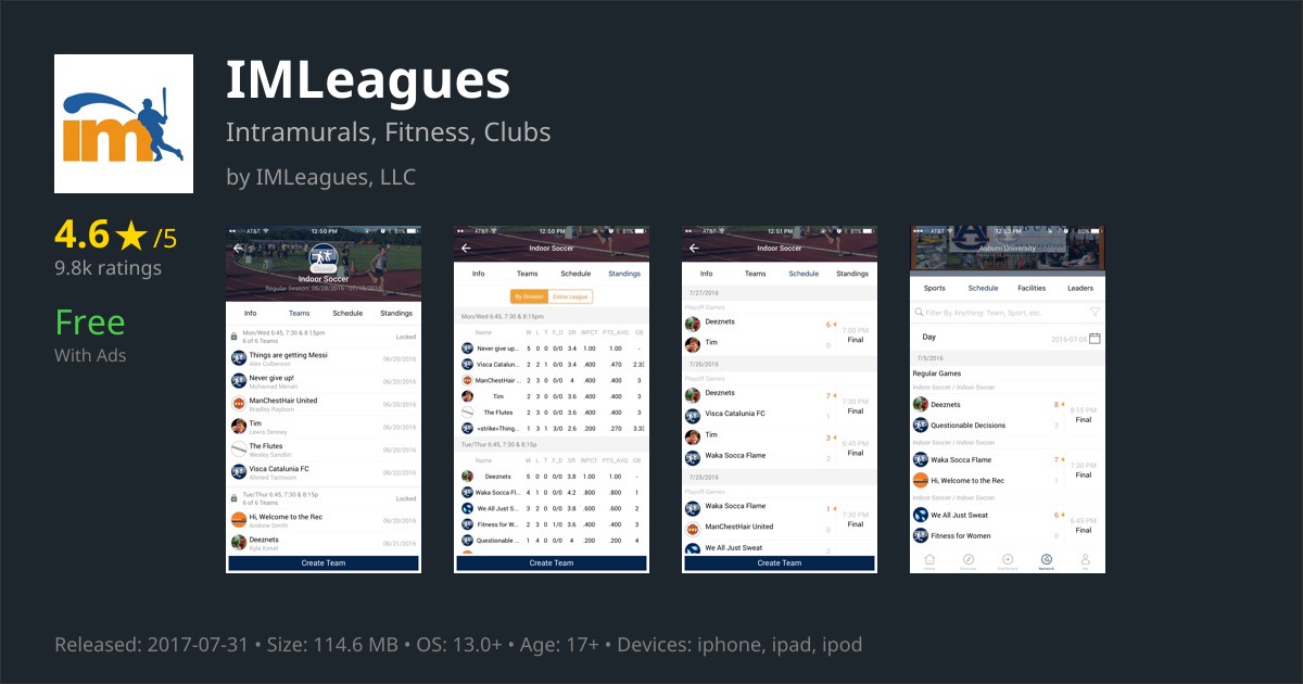 IMLeagues - Intramural Sports & Club Management