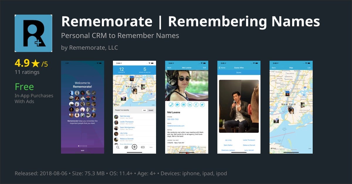 Rememorate | Remembering Names app