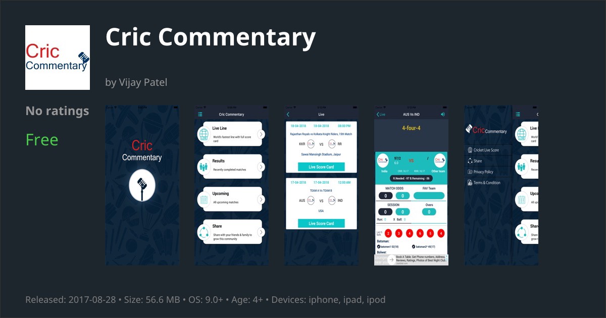 Cric Commentary App for iPhone - Download
