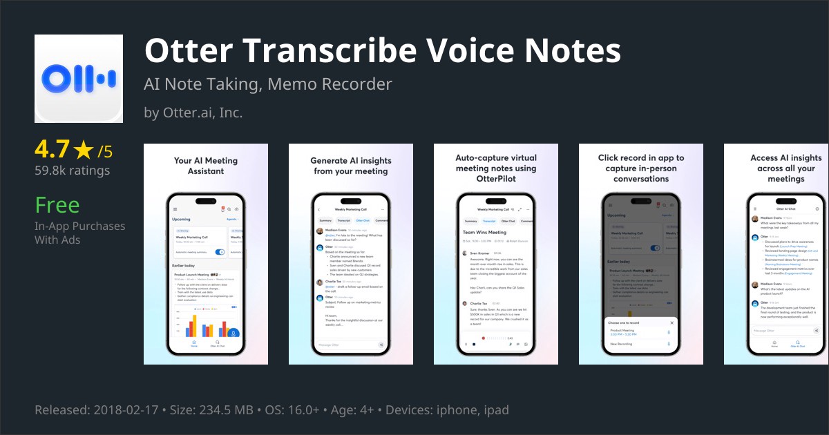 Otter Transcribe Voice Notes app for iPhone — Download