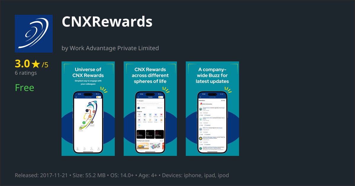 CNXRewards - Employee Perks & Recognition App