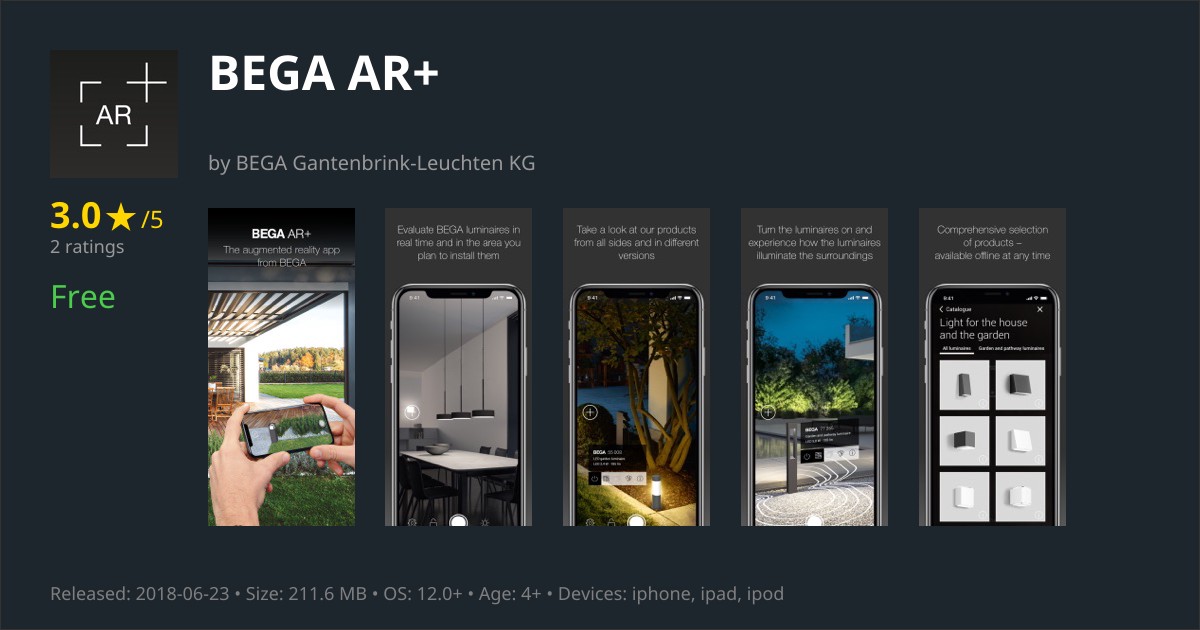 BEGA AR+ - Augmented Reality Luminaire Visualization