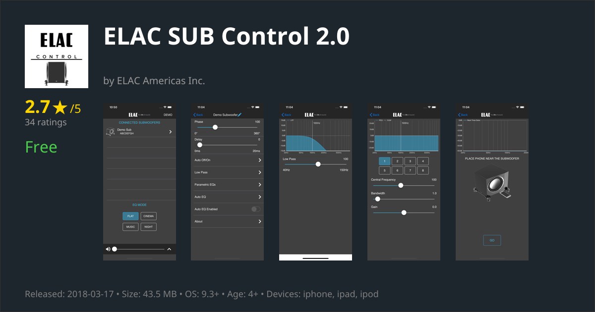 ELAC SUB Control 2.0 - Subwoofer Control & Auto EQ | AppsHunter