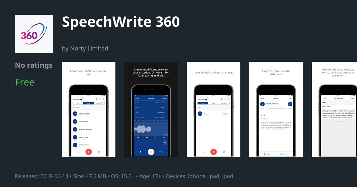 SpeechWrite 360 App for iPhone - Download