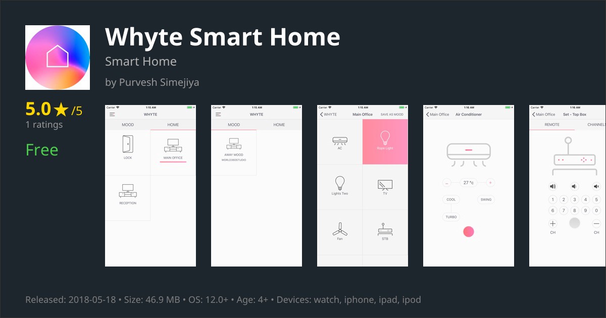 Whyte Smart Home App for Apple Watch - Download