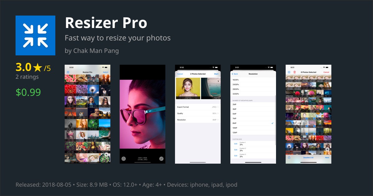 Resizer Pro - Photo Resizer & Gallery Tool