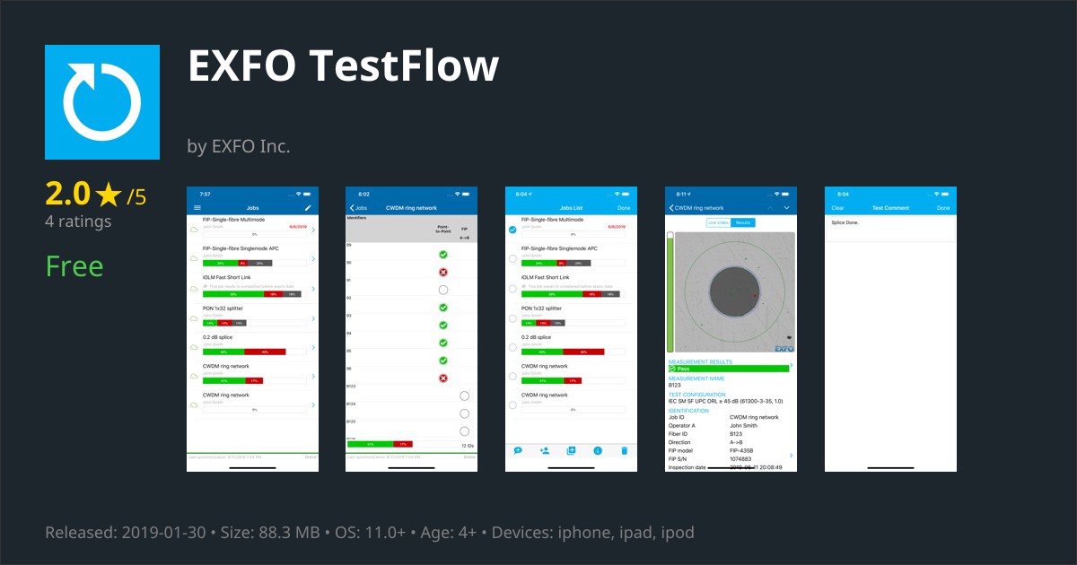 EXFO TestFlow App for iPhone - Download