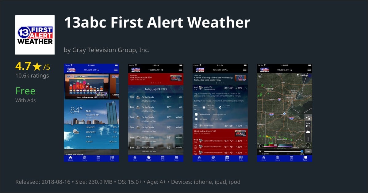 13abc First Alert Weather app for iPhone — Download