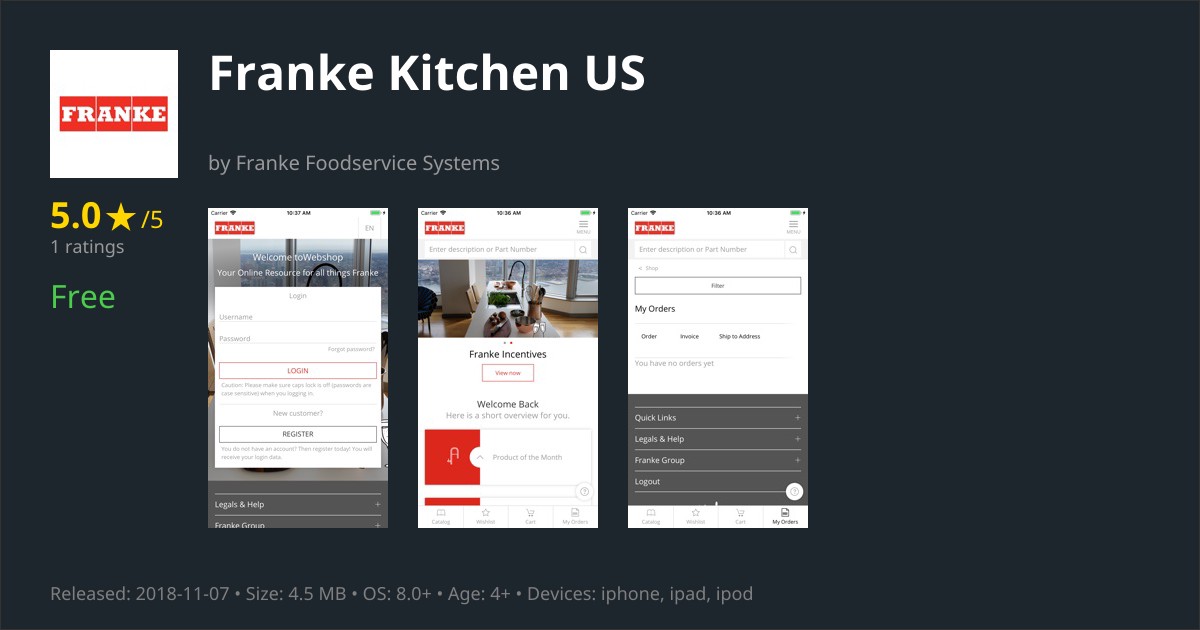 Franke Kitchen US App Reviews – Features, Alternatives & User Ratings