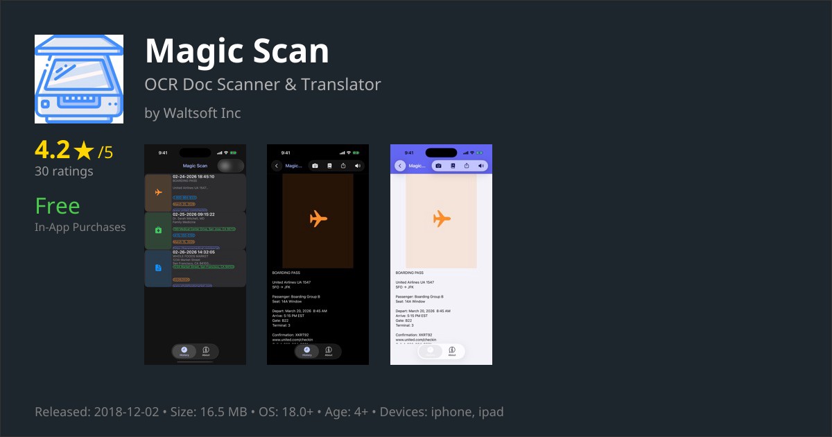 Magic Scan OCR Scanner & Translator App