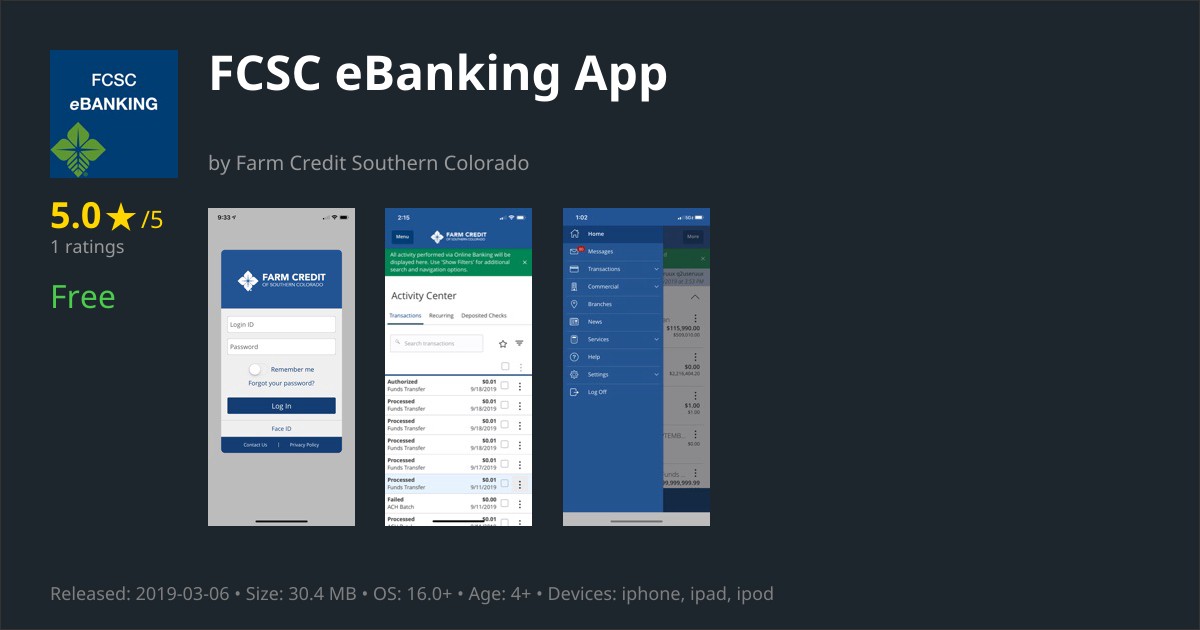 FCSC eBanking App App for iPhone - Download