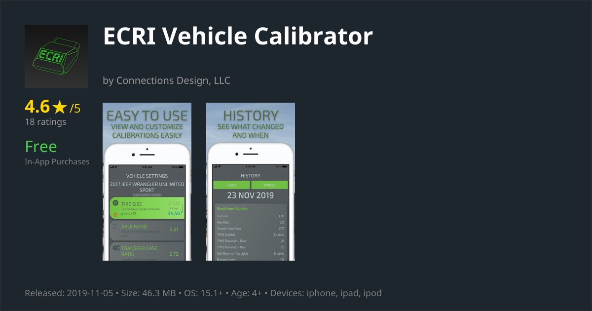 ECRI Vehicle Calibrator App Reviews – Features, Pricing & User Ratings
