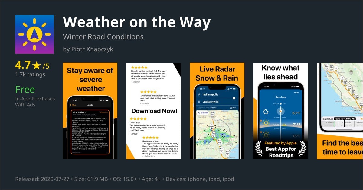 Weather on the Way app for iPhone — Download