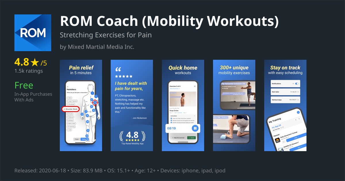 ROM Coach - Mobility Workouts & Pain Relief