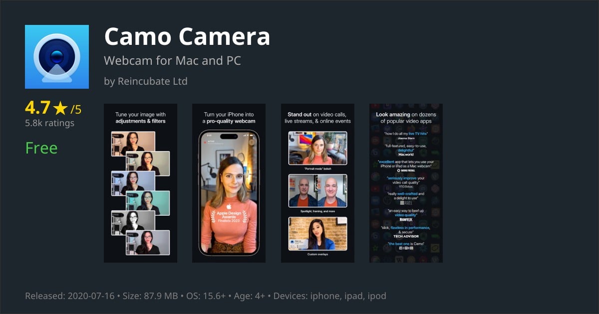 Camo Camera app for iPhone — Download