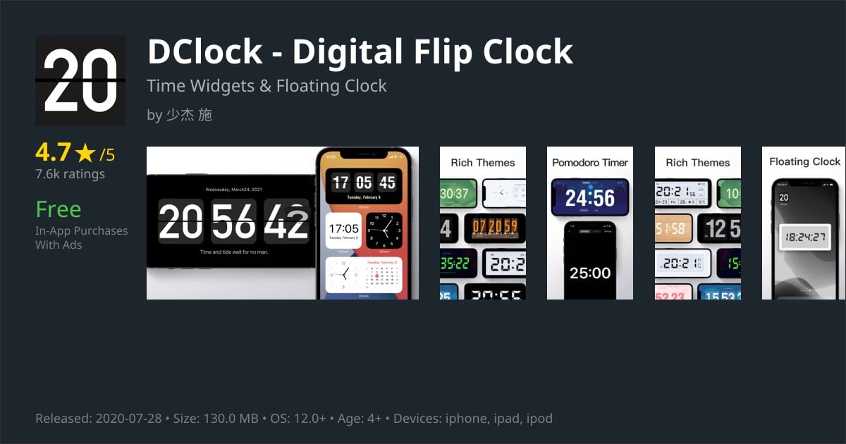 DClock app for iPhone — Download