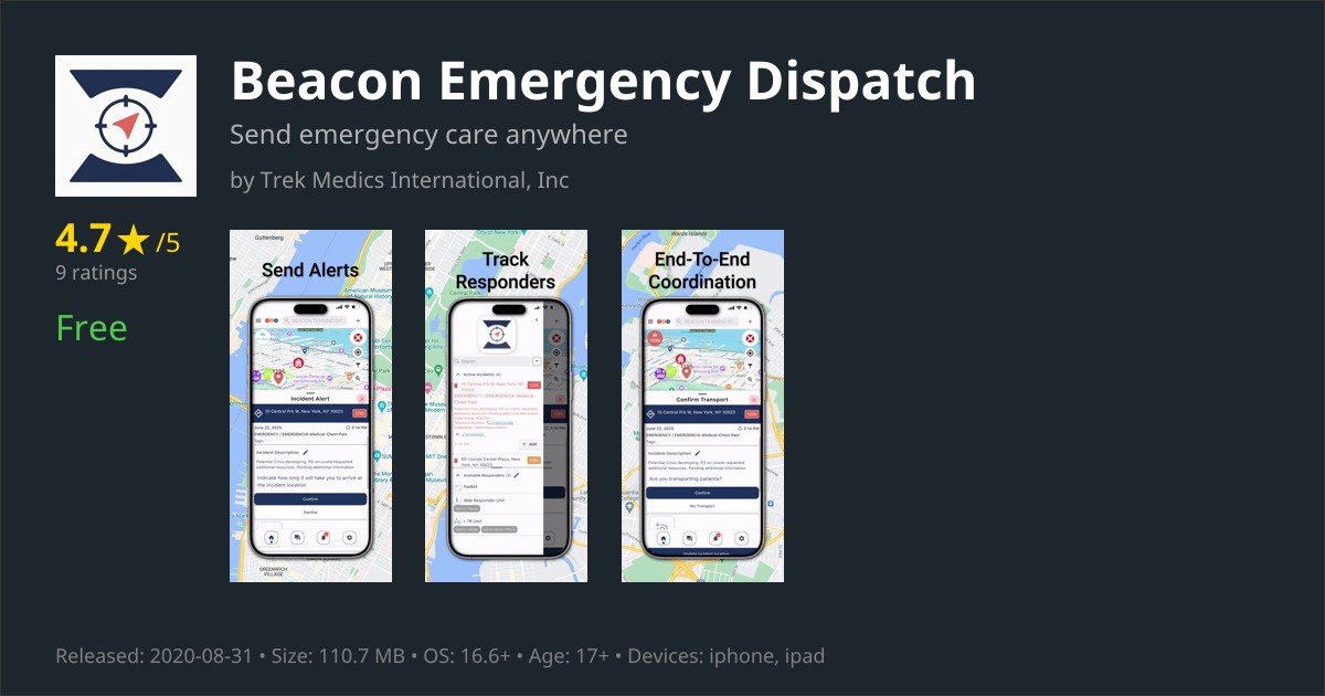 Beacon Emergency Dispatch App for iPhone - Download