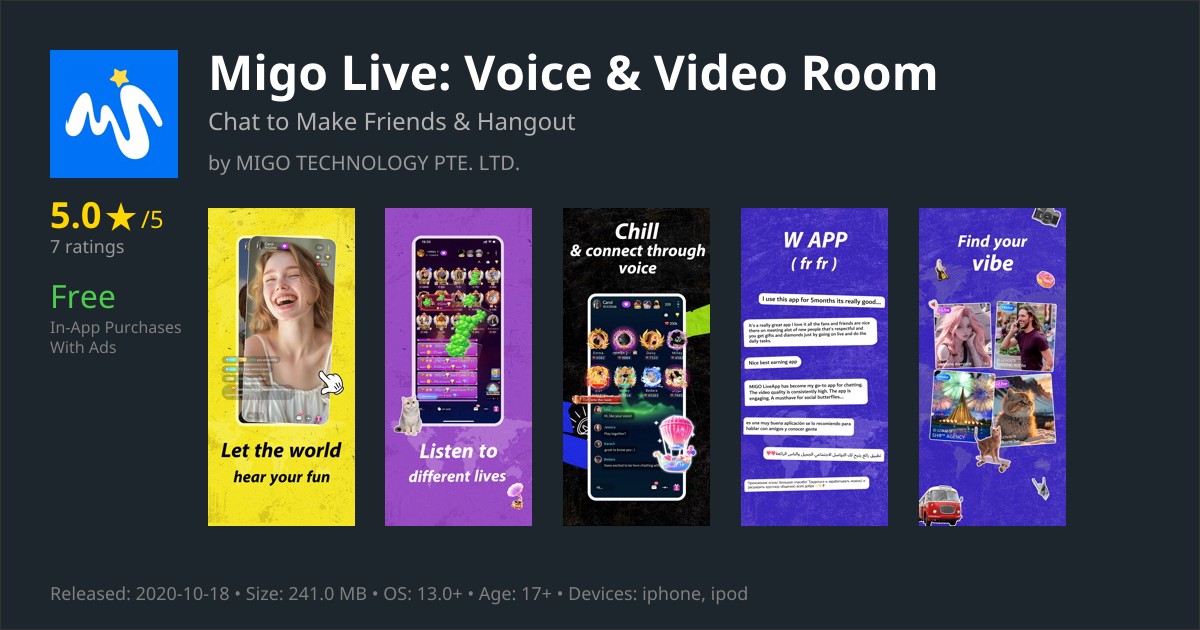 Migo Live - Voice Video Chat Rooms & Games | AppsHunter