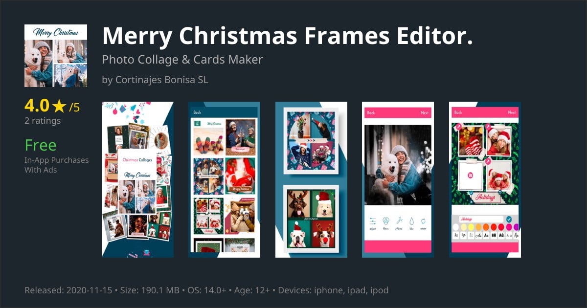 Merry Christmas Frames Editor. App for iPhone - Download