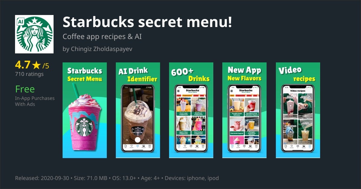 Starbucks secret menu! app for iPhone — Download
