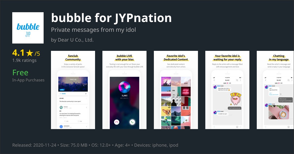bubble for JYPnation app for iPhone — Download