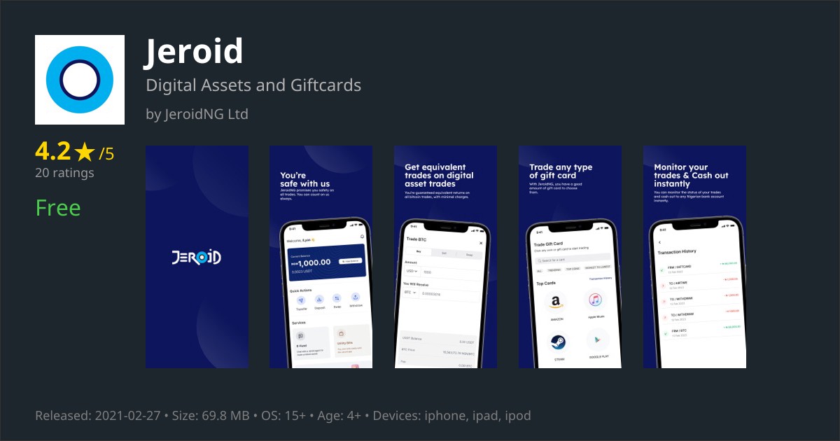 Jeroid - Digital Assets & Gift Card Trading | AppsHunter
