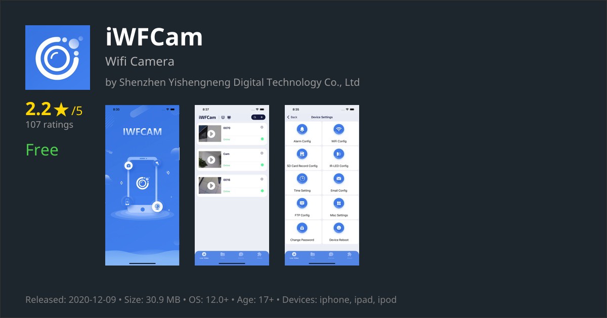 iWFCam - Wifi Camera Remote View & Control | AppsHunter