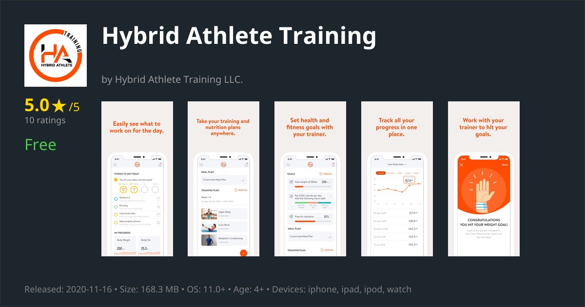 Hybrid Athlete Training App for iPhone - Download