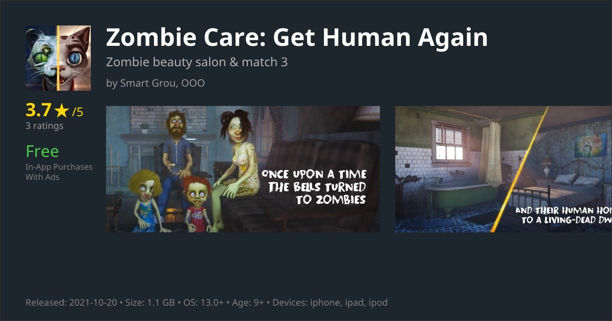 Zombie Care - Match 3 Makeover Game