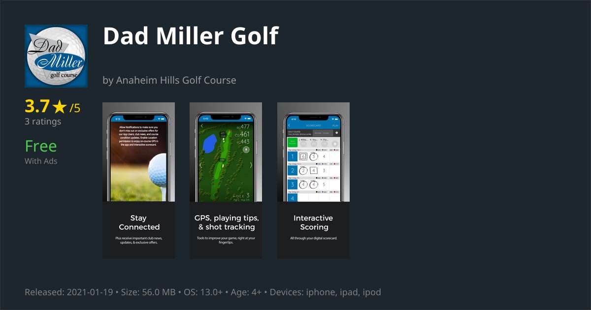 Dad Miller Golf App for iPhone - Download