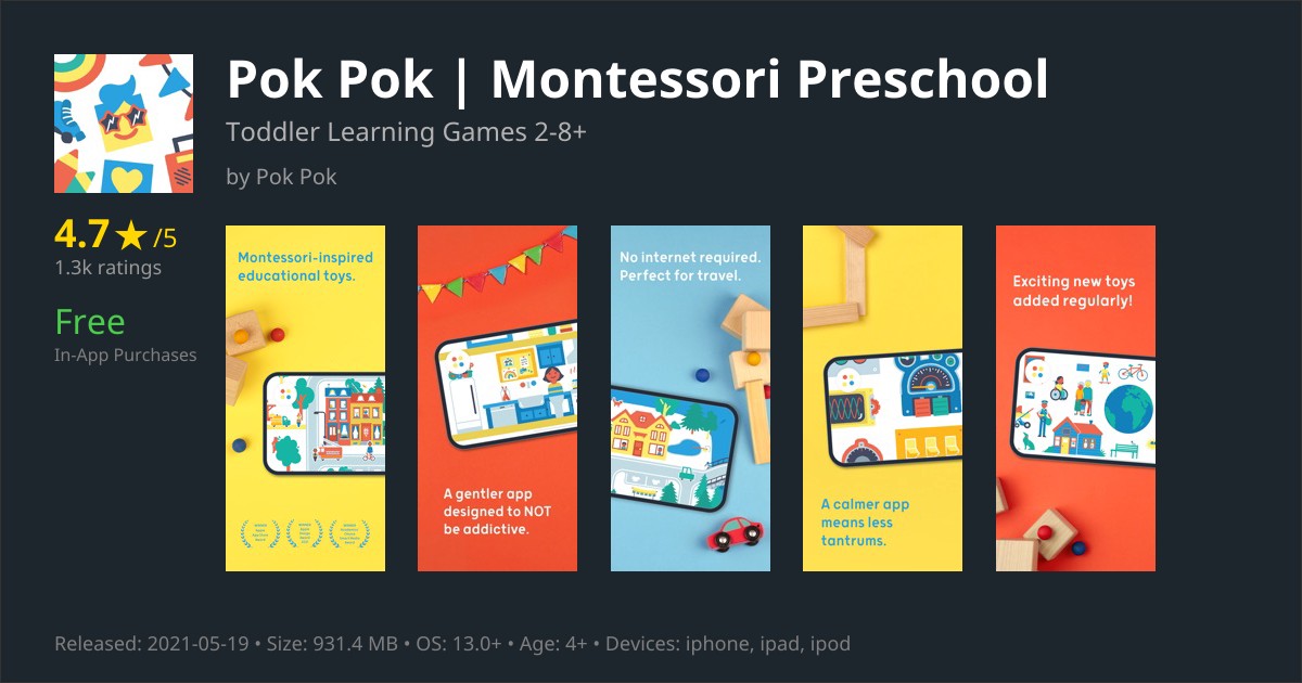 Pok Pok | Montessori Preschool App Reviews – Features, Pricing & User ...