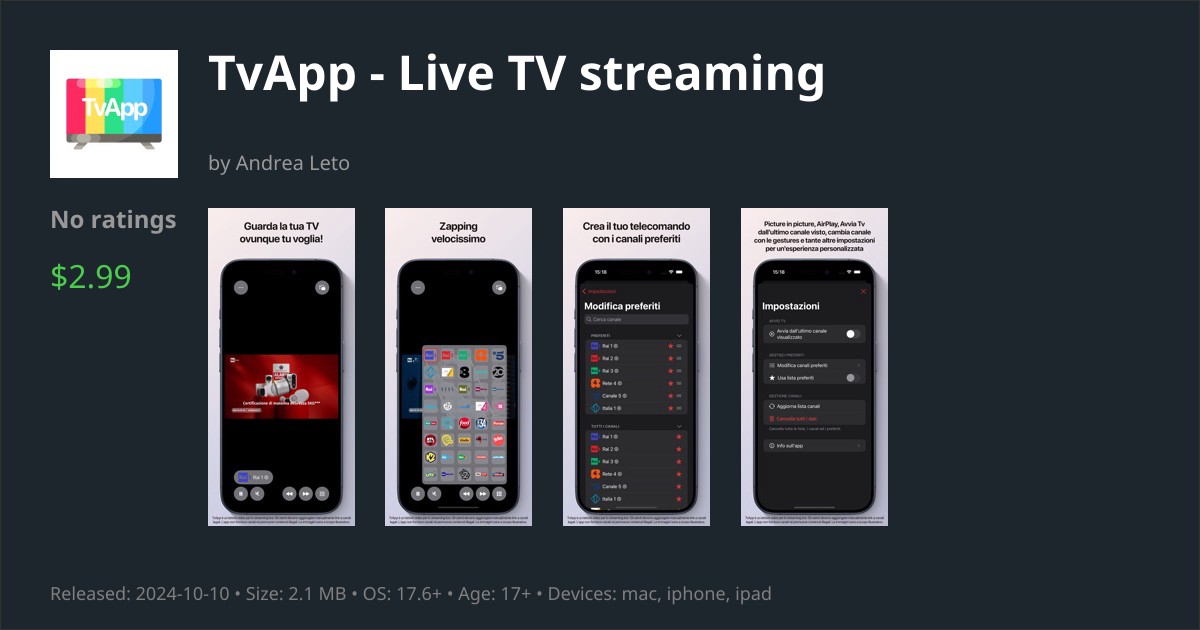 TvApp app for iPhone — Download