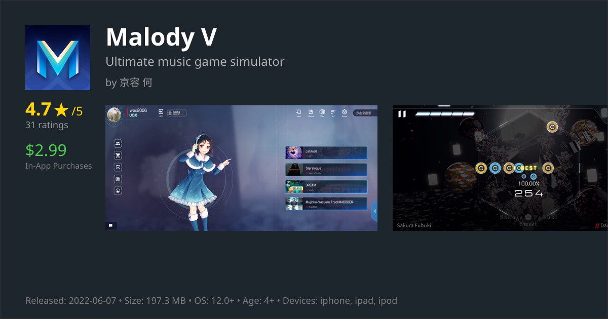 Malody V - Music Game Simulator, Chart Editor