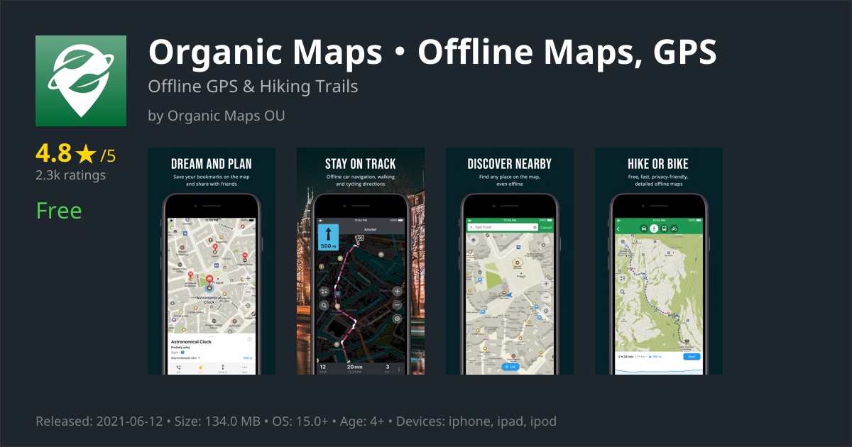 Organic Maps・Offline Maps, GPS app for iPhone — Download