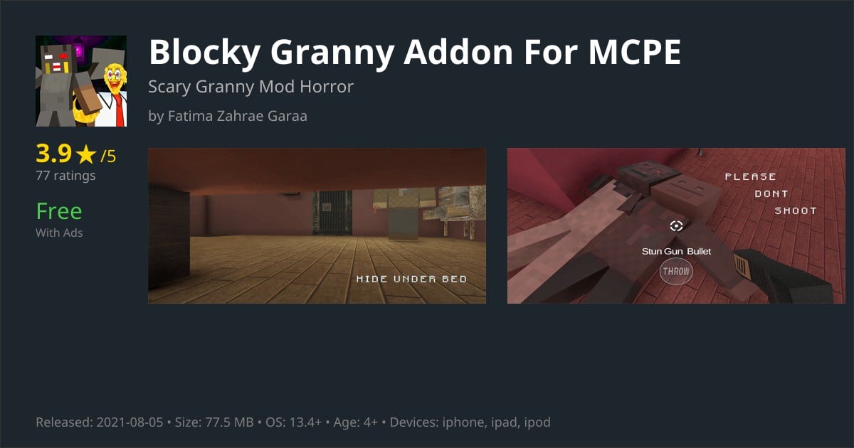Blocky Granny Addon For MCPE game
