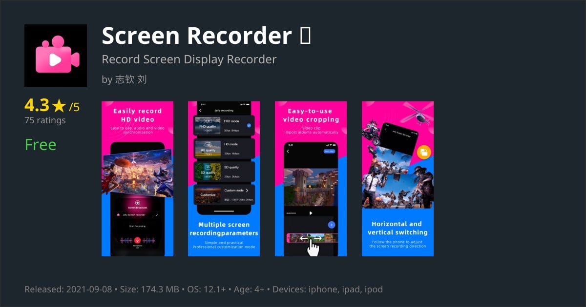 Screen Recorder ⊙ - HD Screen Recording & Video Editor