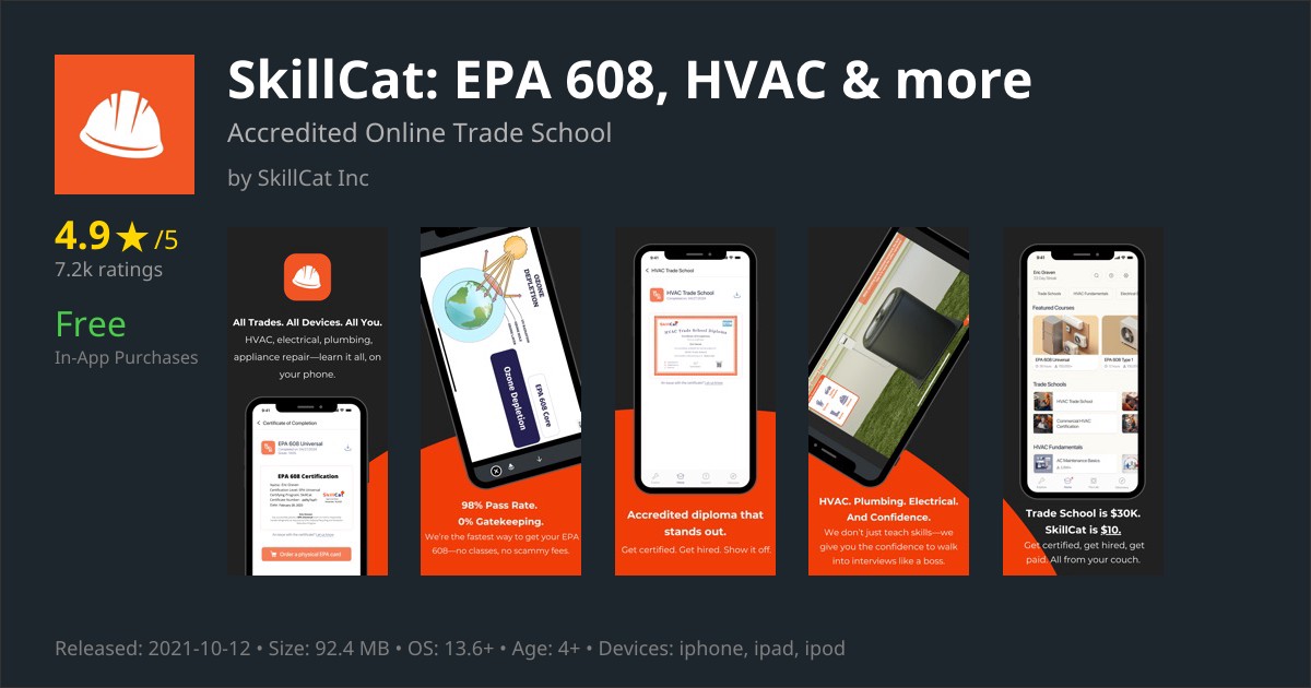 SkillCat Rewiews | Read user reviews of SkillCat: EPA 608, HVAC & more