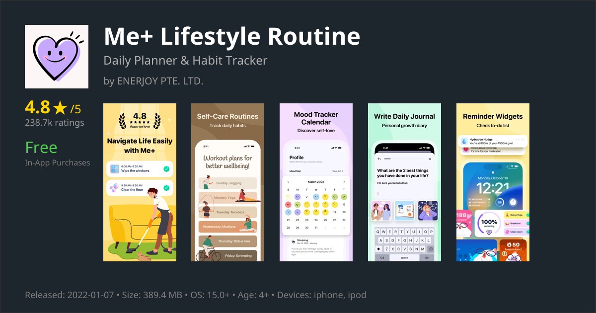 Me+ Lifestyle Routine App Reviews – Features, Pricing & User Ratings