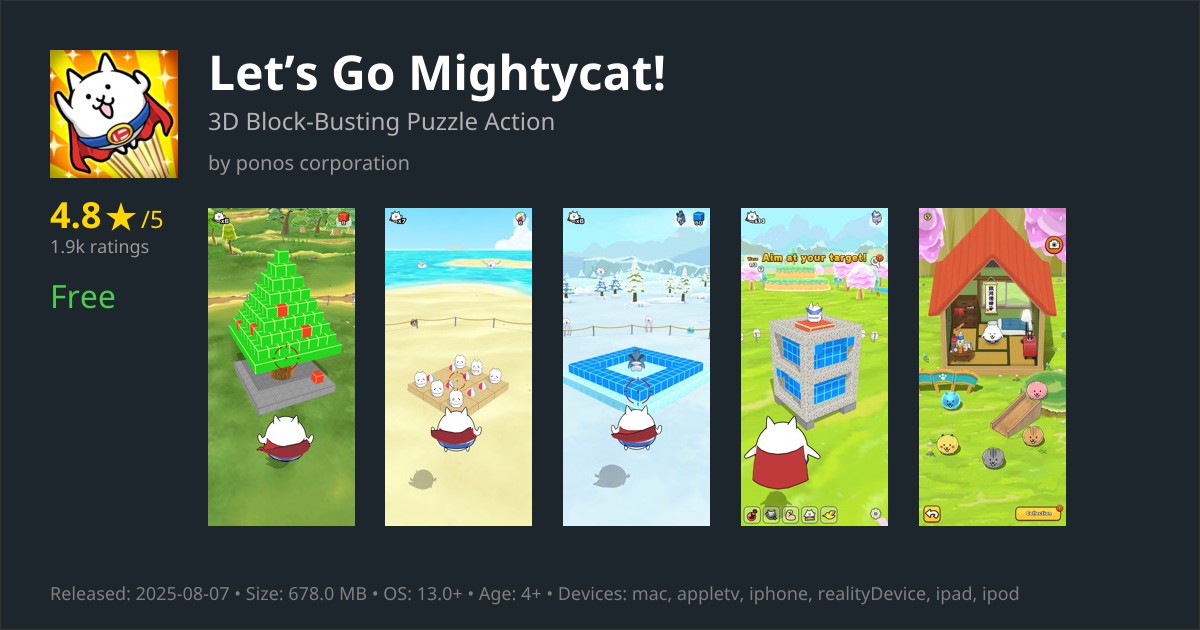 Let's Go Mightycat! - 3D Puzzle Action Game