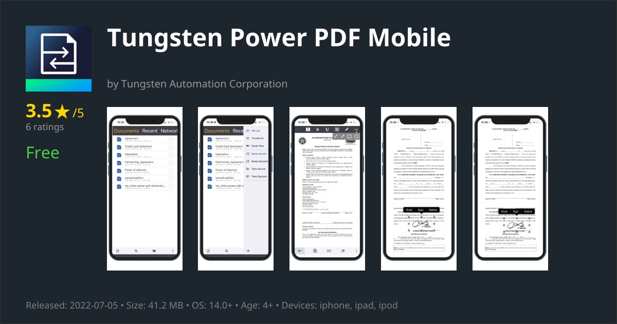 Tungsten Power PDF Mobile – 7 user reviews