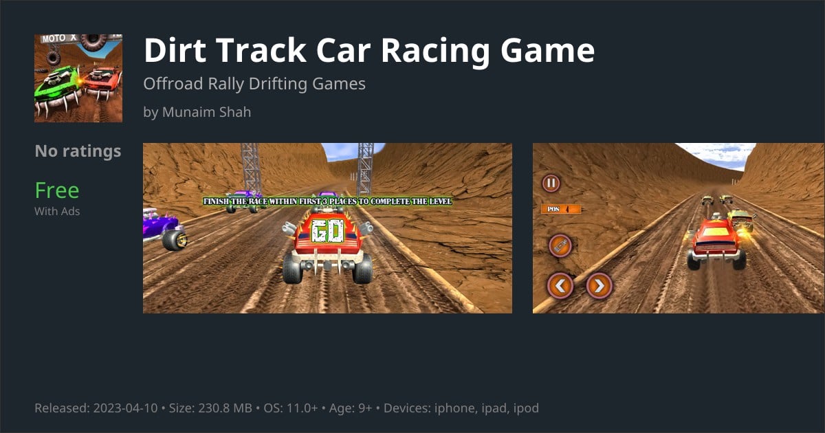 Dirt Track Car Racing Game game for iPhone — Download