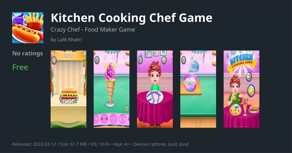 Kitchen Cooking Chef Game App for iPhone - Download
